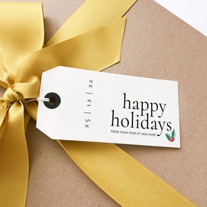 Happy Holidays Corporate Gift Tag Templates | Editable Happy Holidays ...