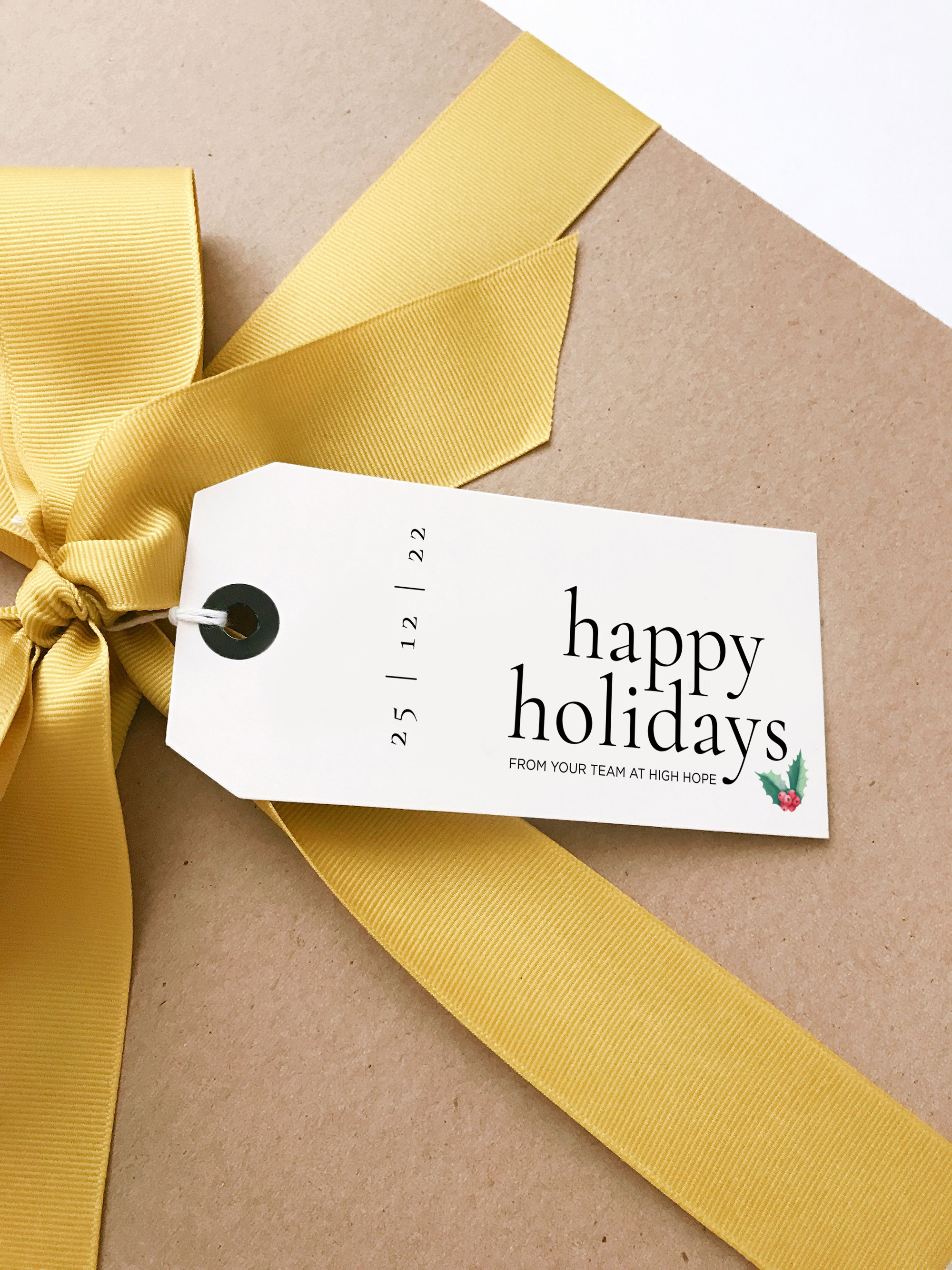 Happy Holidays Corporate Gift Tag Templates | Editable Happy Holidays ...