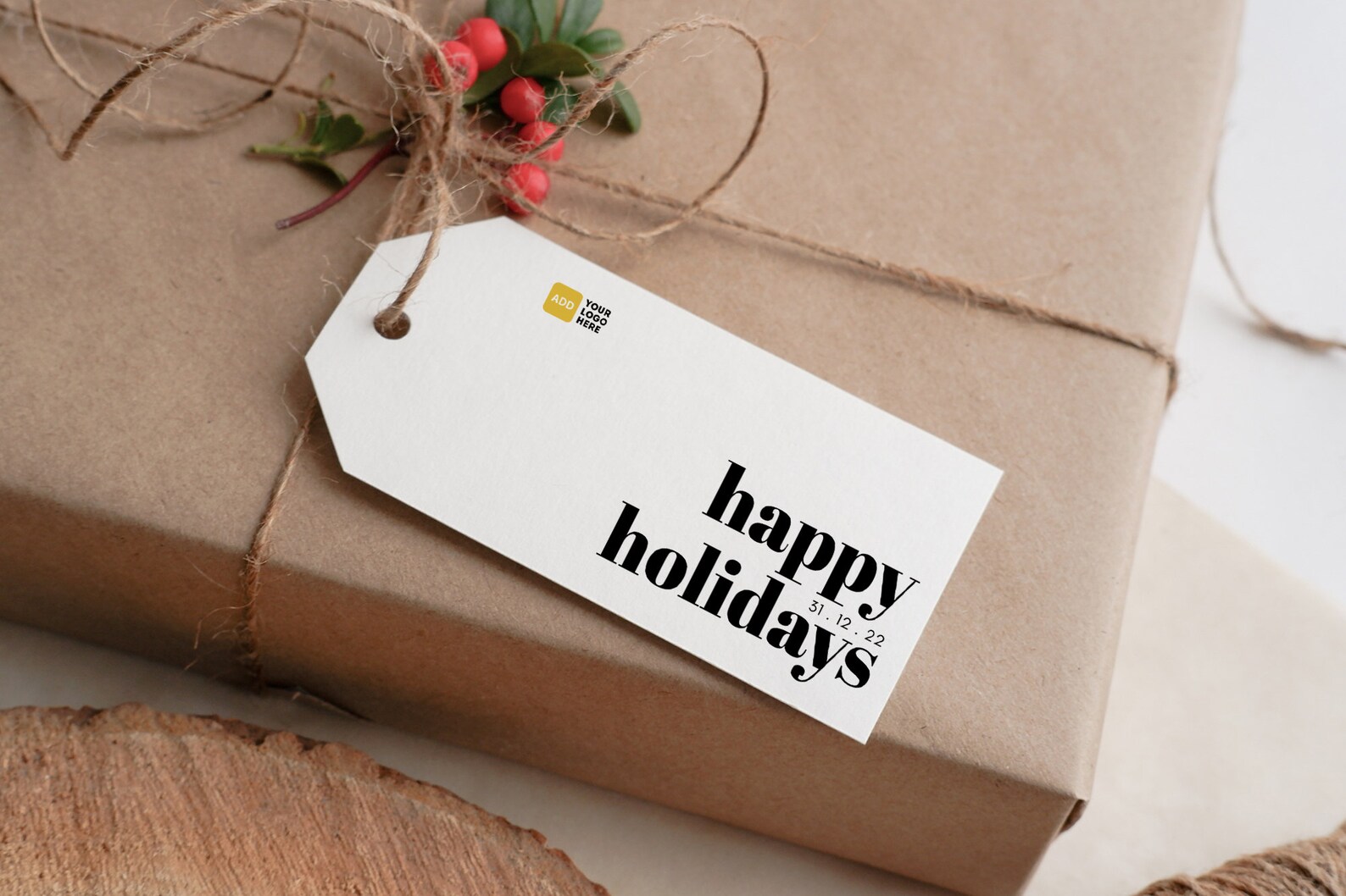 Printable Holiday Corporate Gift Tag Template | Editable Tag With ...