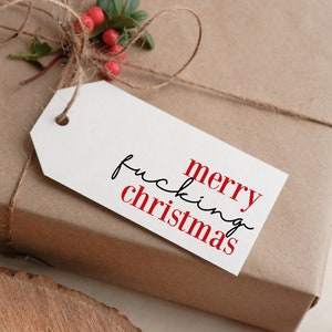 Funny Christmas Gift Tag Template | Printable Holiday Label (digital ...