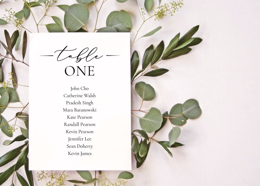Modern Wedding Seating Chart | Minimalist Wedding Table Seating ...
