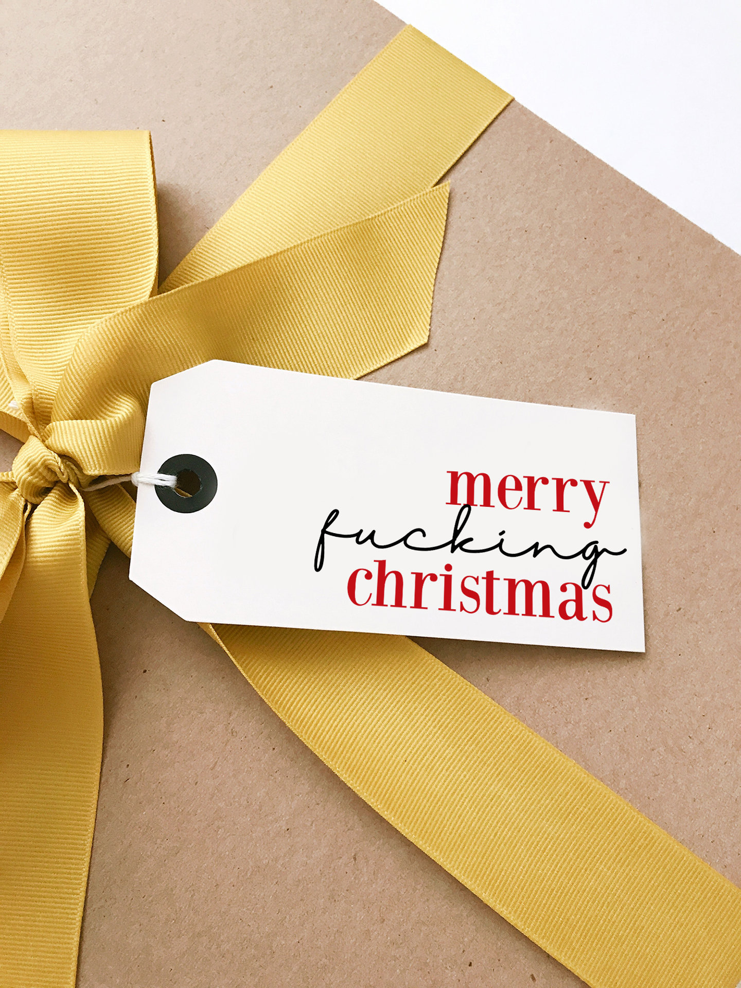 Funny Christmas Gift Tag Template | Printable Holiday Label (digital ...