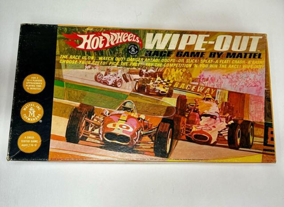 Vintage 1968 HOT WHEELS WIPEOUT Race Board Game by Mattel Inc. - Etsy