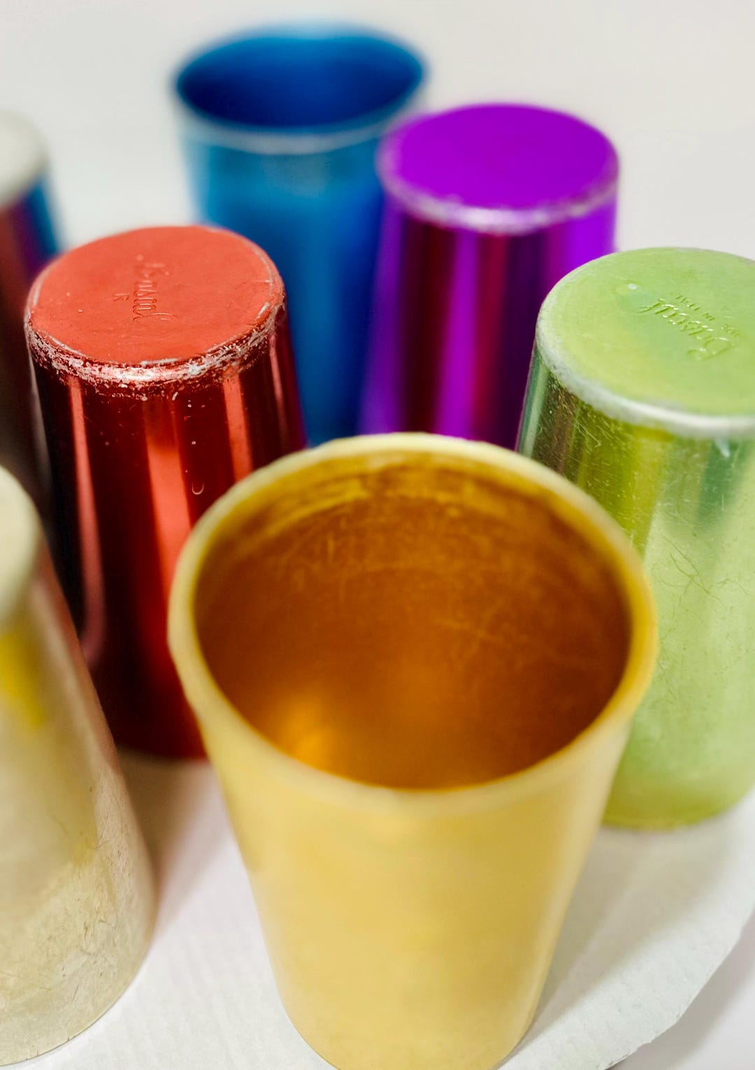 Vintage BASCAL Anodized Aluminum Tumblers Qty of 8 in Multiple Colors ...