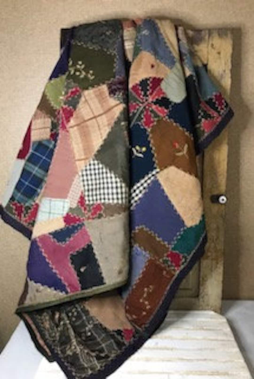 Rare Antique Quilt 1804 Dated Embordered With Name Block Style Crazy ...