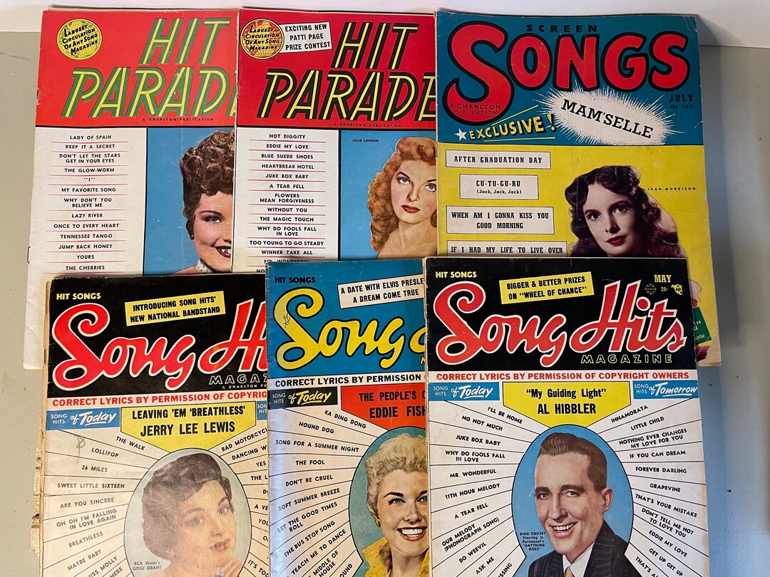 1950s Song Hits Hit Parader and Screen Song Magazines Lot - Etsy