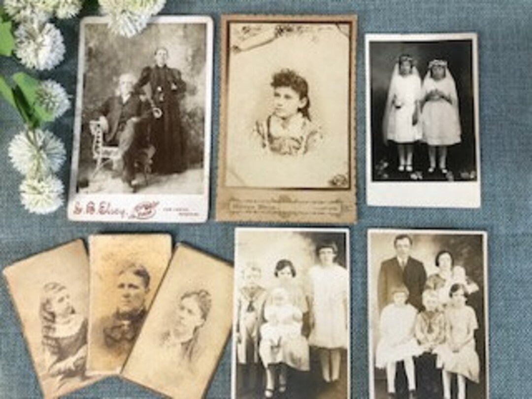 Antique Photos; Photo Postcards; Cabinet Cards; Lot of 8; Junk ...