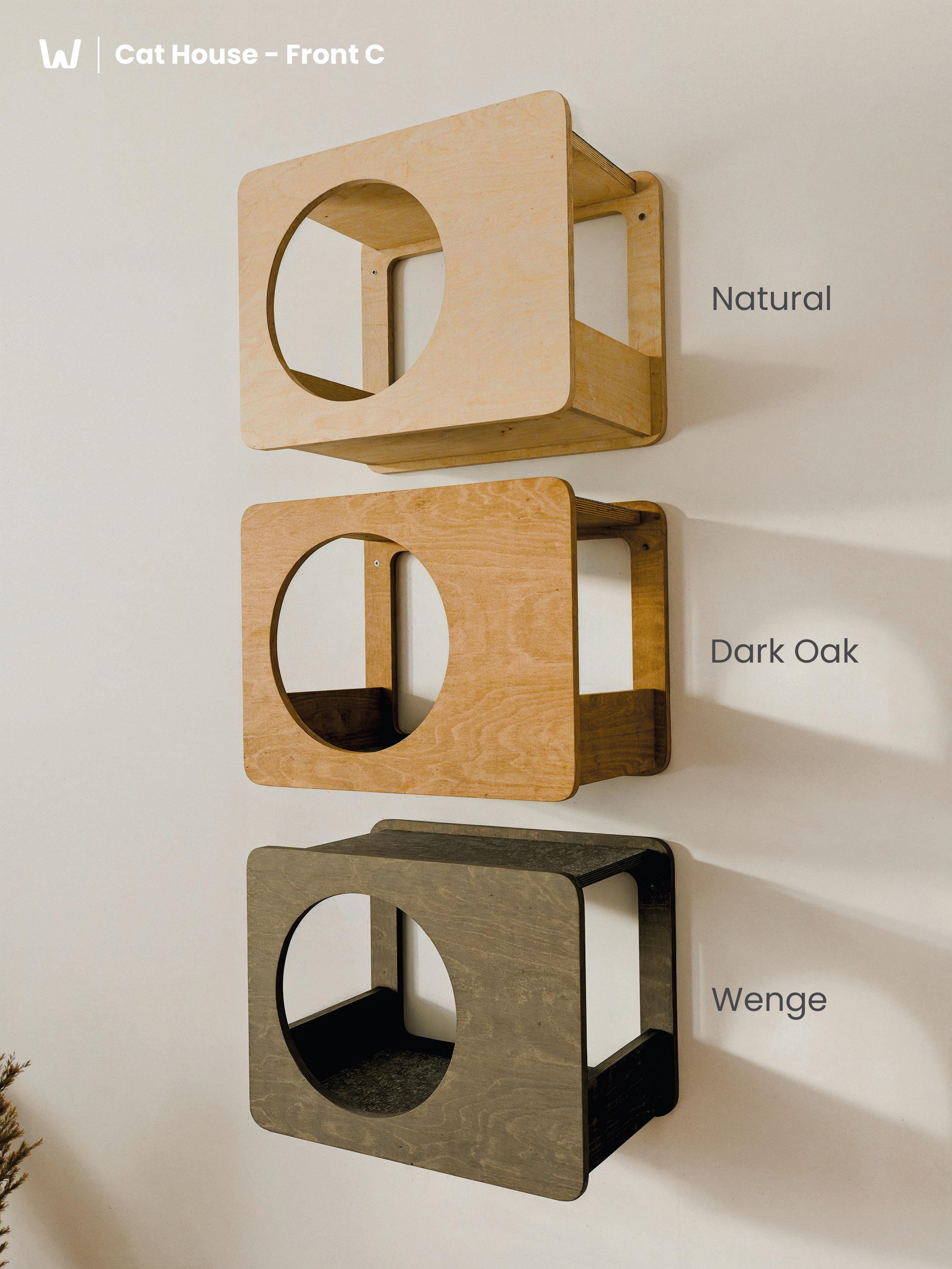 Luxury Cat Wall Furniture | Modern Cat Tree With Bridge & Cave - Etsy