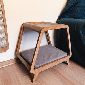 Modern Cat Furniture: Standing Cat Bed and Wall Scratching Post - Etsy