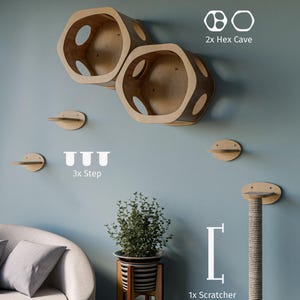 Stylish Hexagonal Cat Wall Furniture: Modular Design With Organic ...