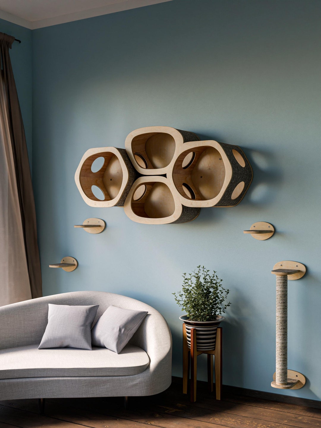 Modular Cat Wall Shelves: Customizable Play and Rest Set - Etsy