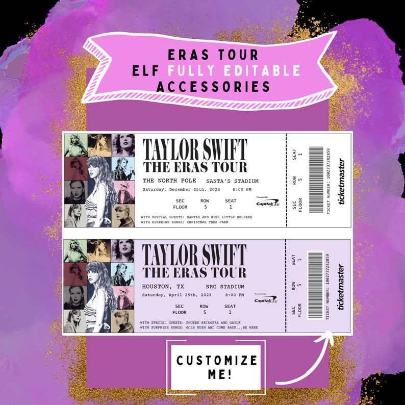 ERAS Elf Printable Accessories TICKETS Make Magic With Your Elf From ...