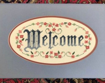 Cross Stitch Welcome Sign - Etsy
