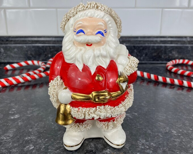 Vintage MCM Spaghetti Santa Claus Bank, 1950s Era Mid Century Christmas ...