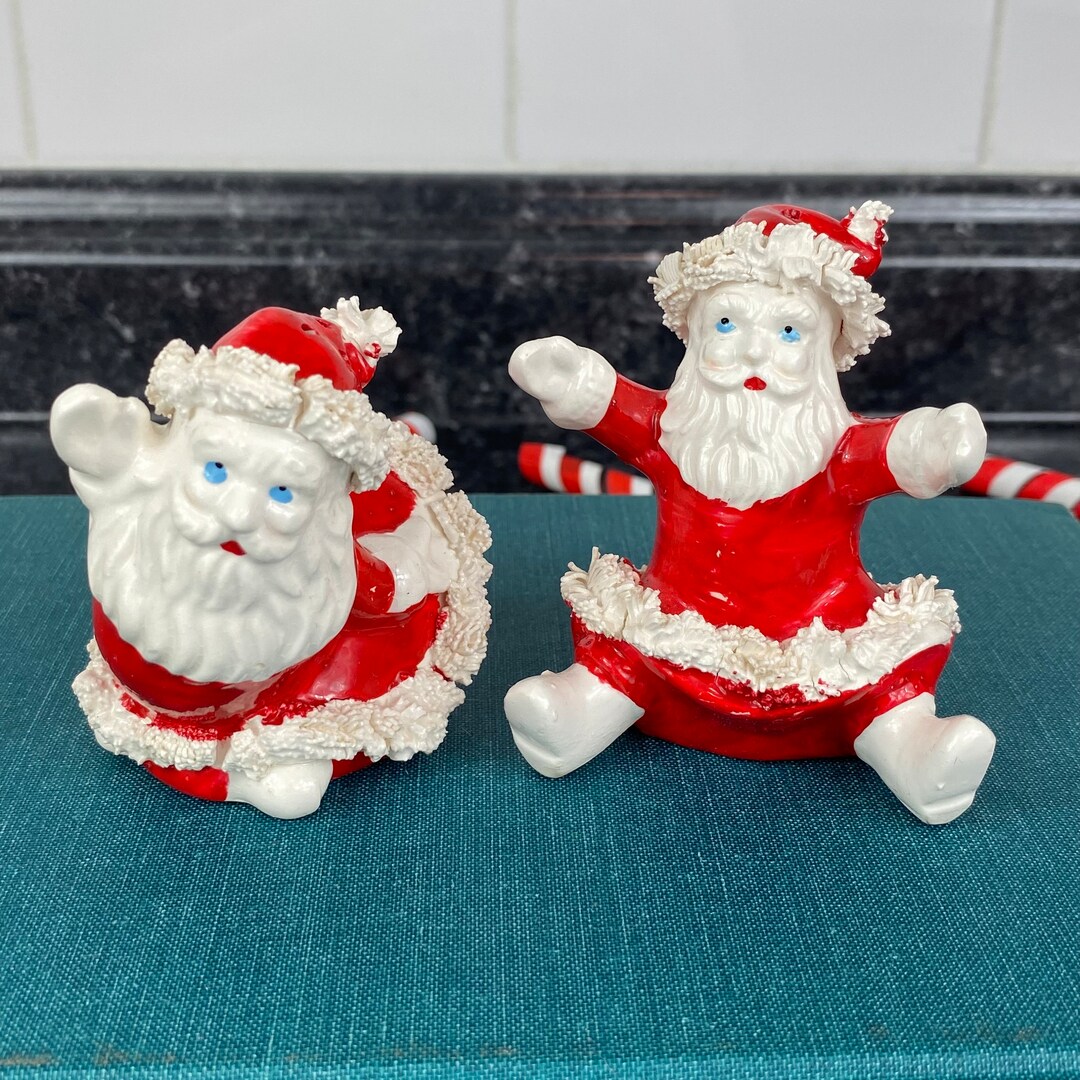 Vintage 1950s Spaghetti Santa Claus Salt & Pepper Shakers, Kitschy ...