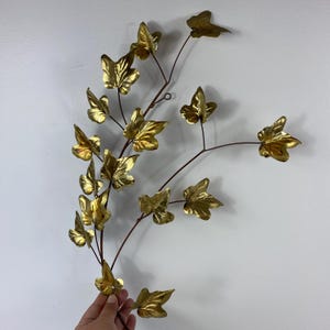 Vintage Metal Leaf Branch Wall Decor, Wall Art Brass and Copper Leaf ...