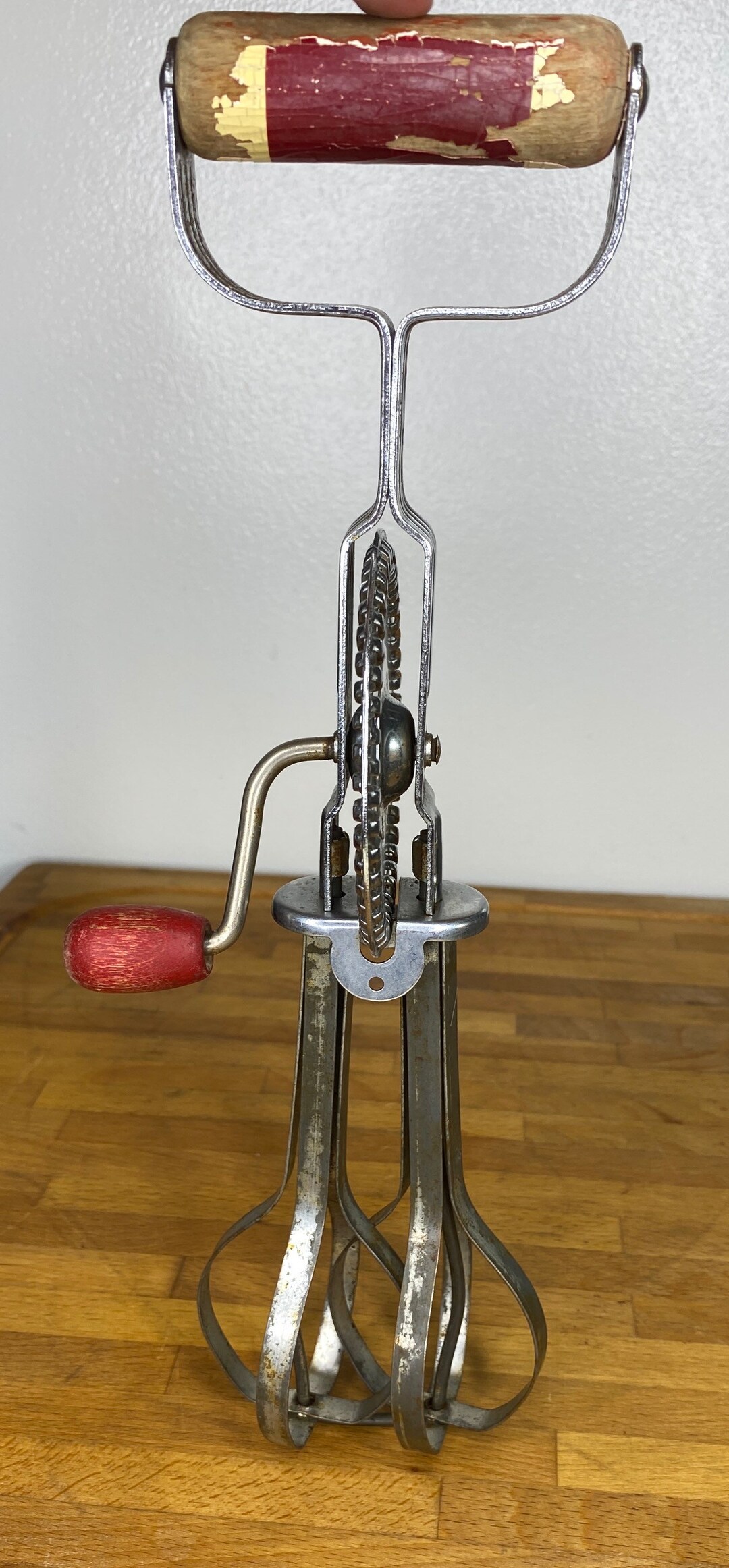 Vintage Hi-speed A&J Beater by Ekco Hand Mixer Egg Beaters Stainless ...