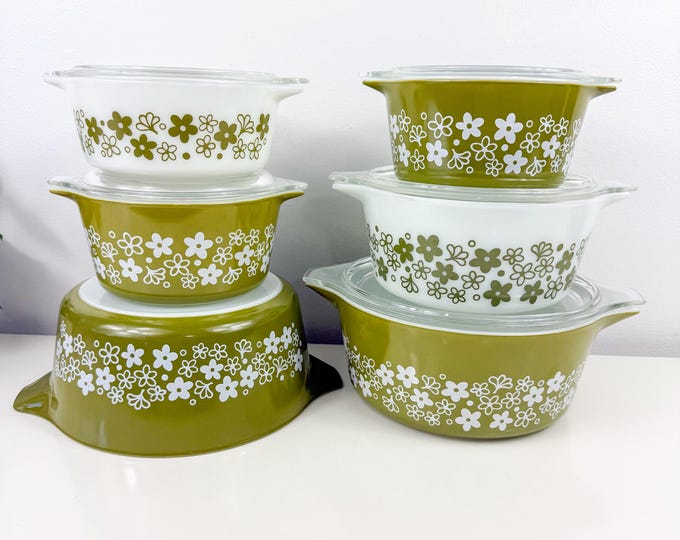 Vintage Pyrex Spring Blossom Round Casserole W/lid Singles, Replacement ...