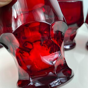 Set of 8 Vintage Viking Red Glass Cocktail Glasses: MCM Barware - Etsy