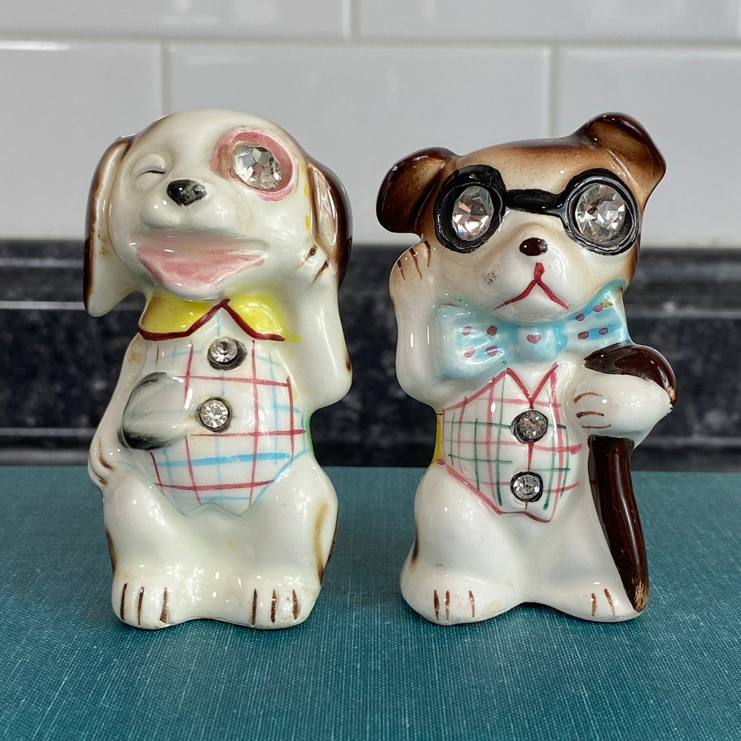 Vintage Lefton Dapper Dogs Salt & Pepper Shakers, Kitsch ...