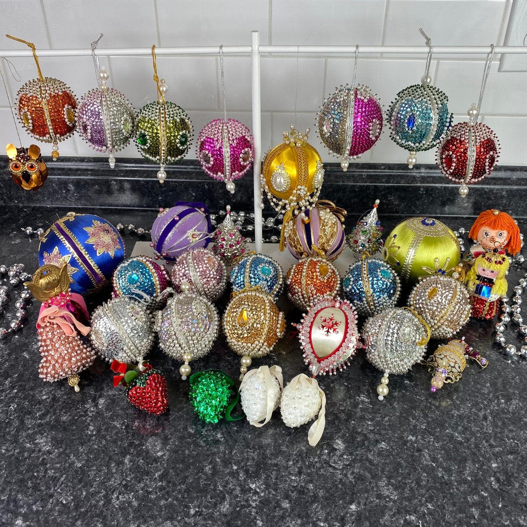 Sold Individually Vintage Pushpin Sequin Rhinestone Jeweled Christmas ...