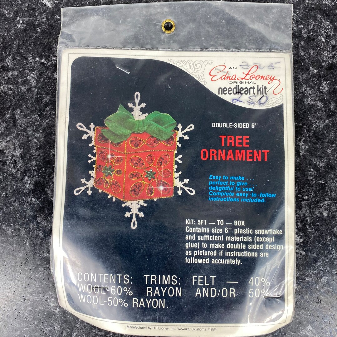 Vintage Edna Looney Original Needleart Kit, Double-sided 6" Jeweled ...