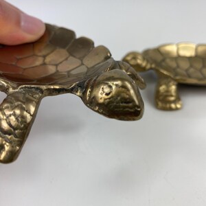 Vintage Brass Turtle Trinket Dish Set of 2, Ashtray Soap Dish Turtle ...