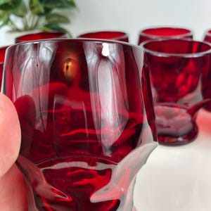 Set of 8 Vintage Viking Red Glass Cocktail Glasses: MCM Barware - Etsy