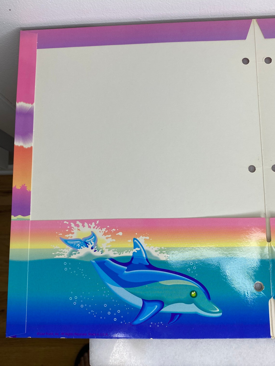Vintage Lisa Frank Surfing Dolphins 2 Pocket Folder 90s | Etsy