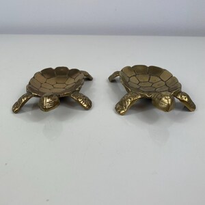 Vintage Brass Turtle Trinket Dish Set of 2, Ashtray Soap Dish Turtle ...