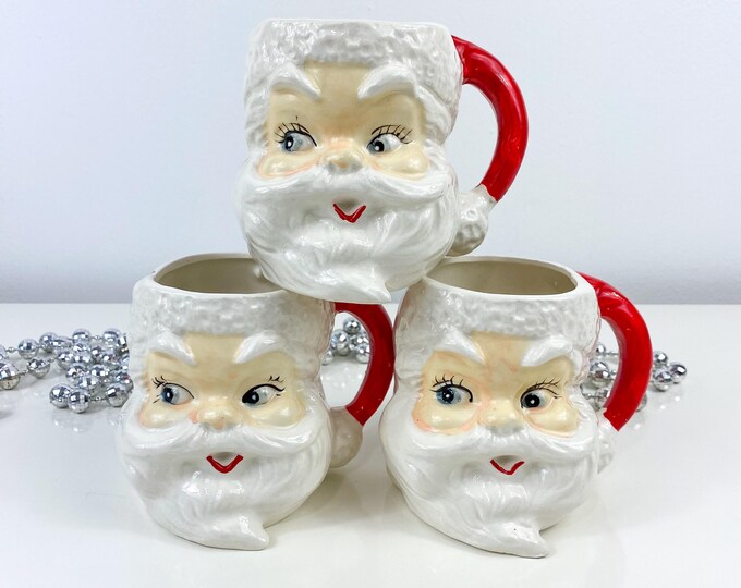 Vintage Hand Painted Santa Claus Mug Set of 3, Made in Japan, Adorable ...
