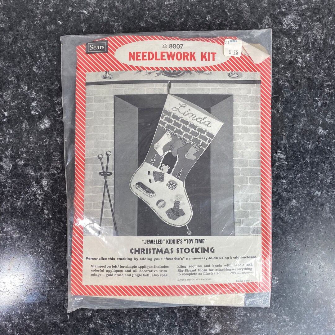 1960s Vintage Sears Needlework Kit #8807, Jeweled Kiddies Toy Time ...