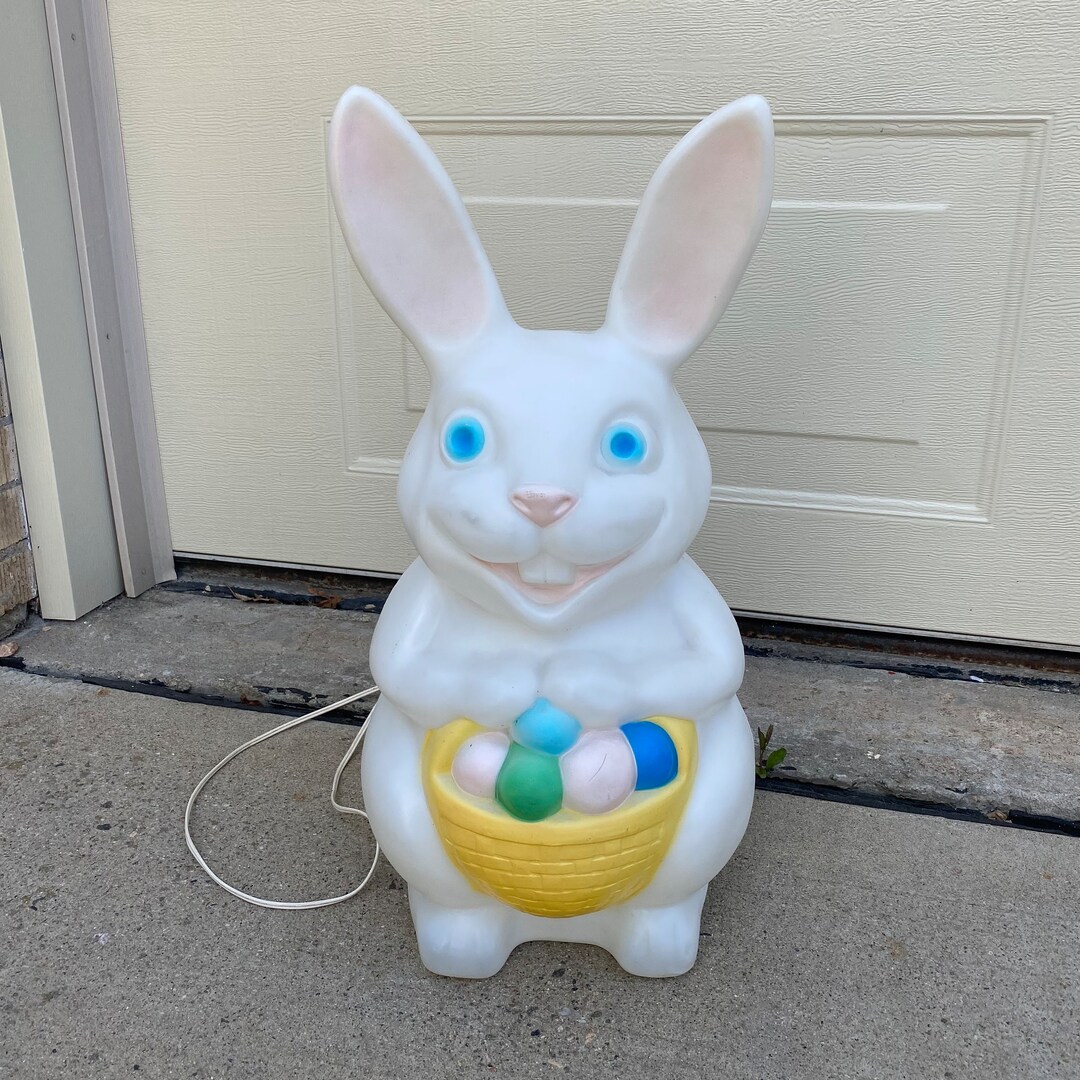 Vintage Empire Plastic Easter Bunny Blow Mold - Light up Lawn Decor - Etsy