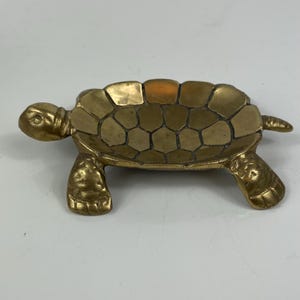 Vintage Brass Turtle Trinket Dish Set of 2, Ashtray Soap Dish Turtle ...