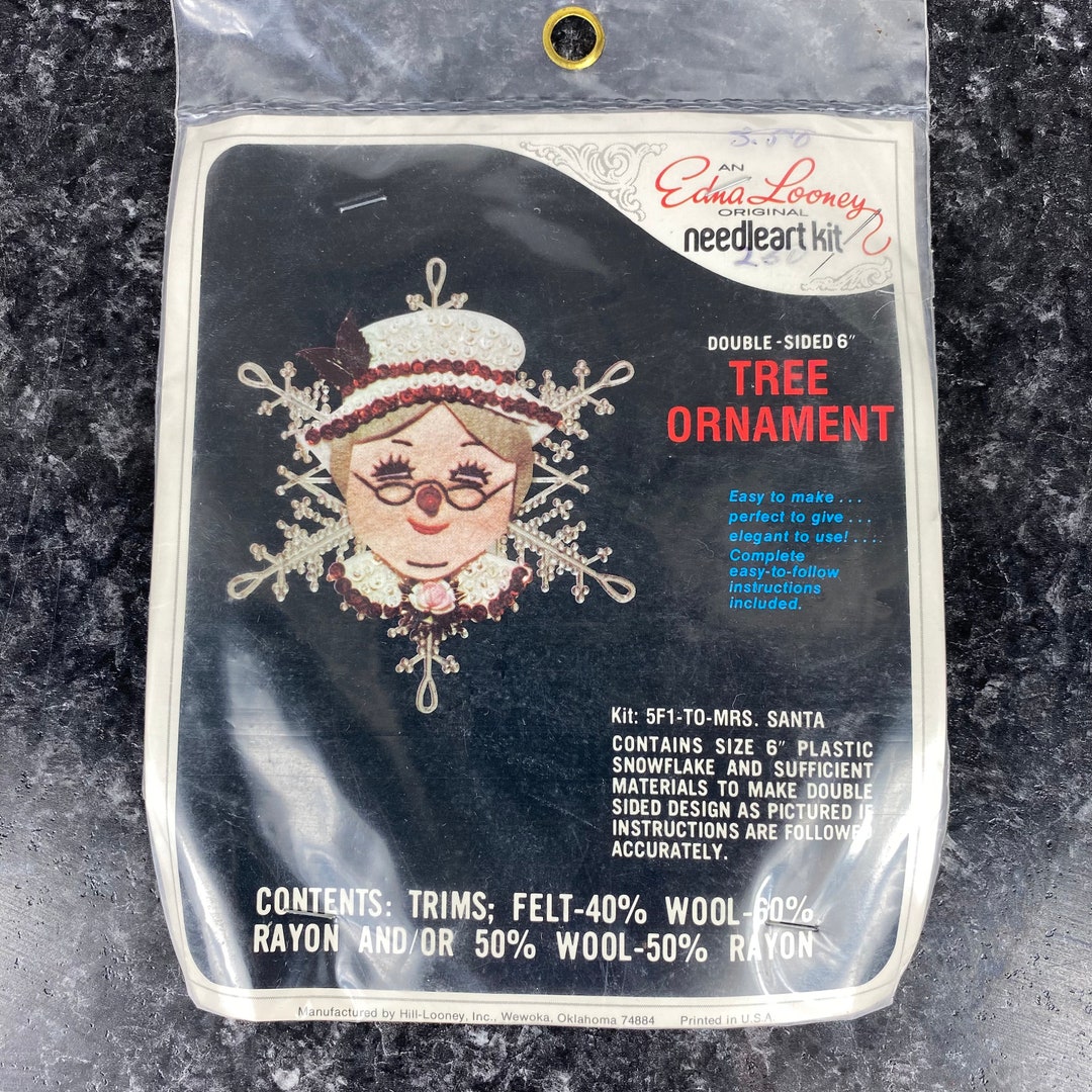 Vintage Edna Looney Original Needleart Kit, Double-sided 6 Jeweled Tree ...