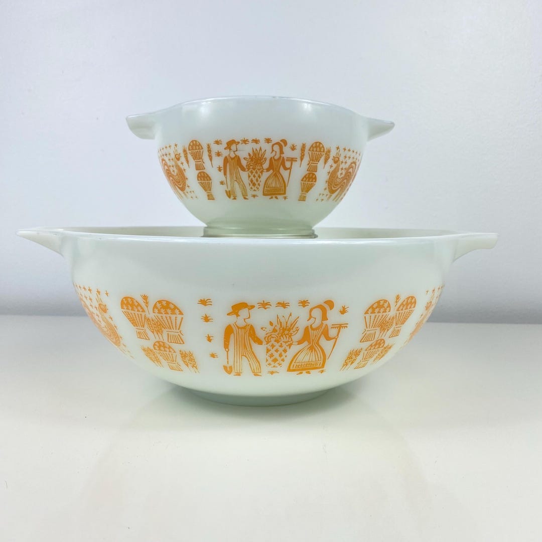 Vintage Pyrex Pumpkin Butterprint Cinderella Bowl #441 & 444, Stamp ...
