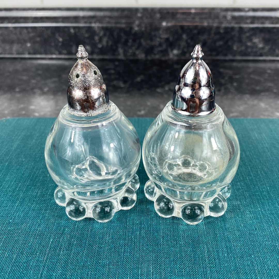 Vintage Clear Glass Salt and Pepper Shakers | Vintage Boogie Imperial ...