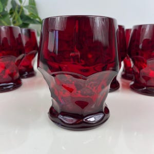 Set of 8 Vintage Viking Red Glass Cocktail Glasses: MCM Barware - Etsy