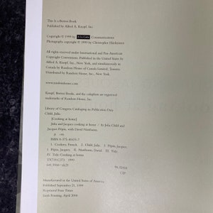 Julia and Jacques Cooking at Home Hardcover Cookbook Julia Child ...