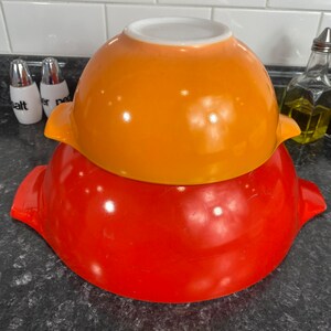 Vintage Pyrex Friendship Cinderella Mixing Bowl Complete Set of 4 Red ...