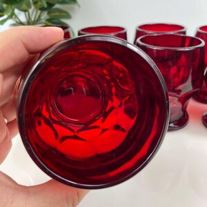 Set of 8 Vintage Viking Red Glass Cocktail Glasses: MCM Barware - Etsy