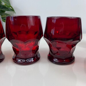 Set of 8 Vintage Viking Red Glass Cocktail Glasses: MCM Barware - Etsy
