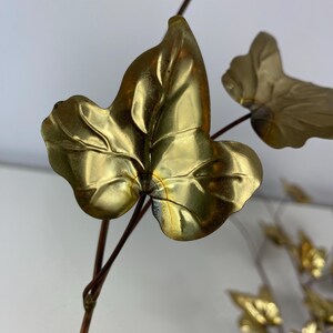 Vintage Metal Leaf Branch Wall Decor, Wall Art Brass and Copper Leaf ...