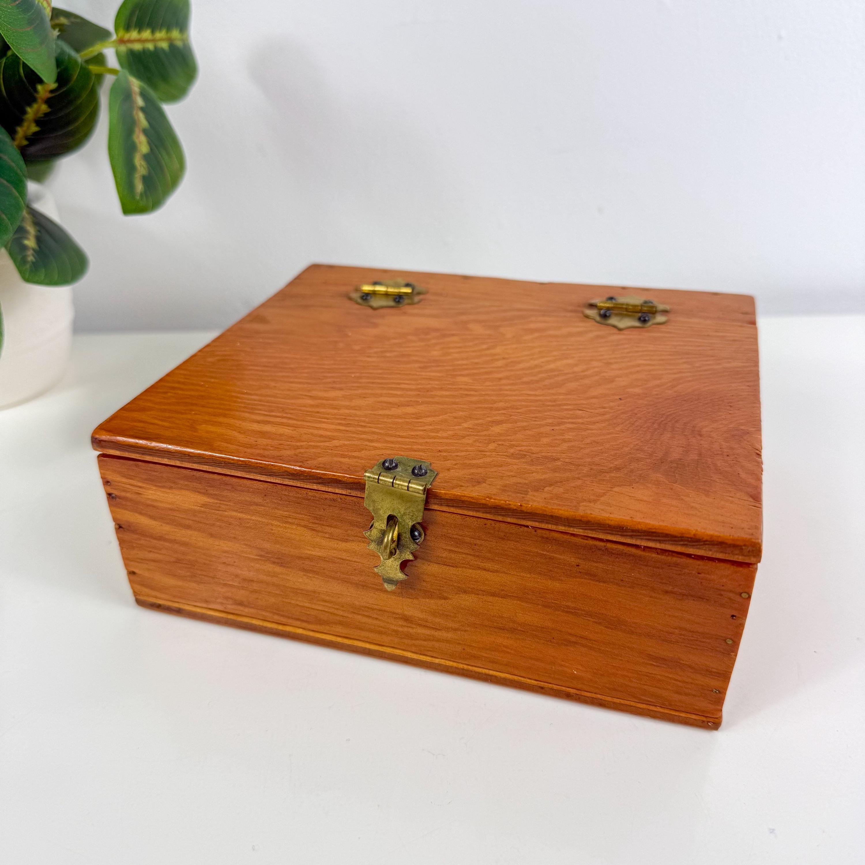 Vintage Handmade Wooden Diary Box, Latch and Lock, Trinket Box - Etsy