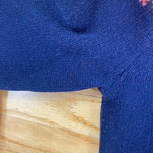 J. Crew Aspre Fair Isle Bell Sleeve Wool Sweater Size Small Navy Blue ...