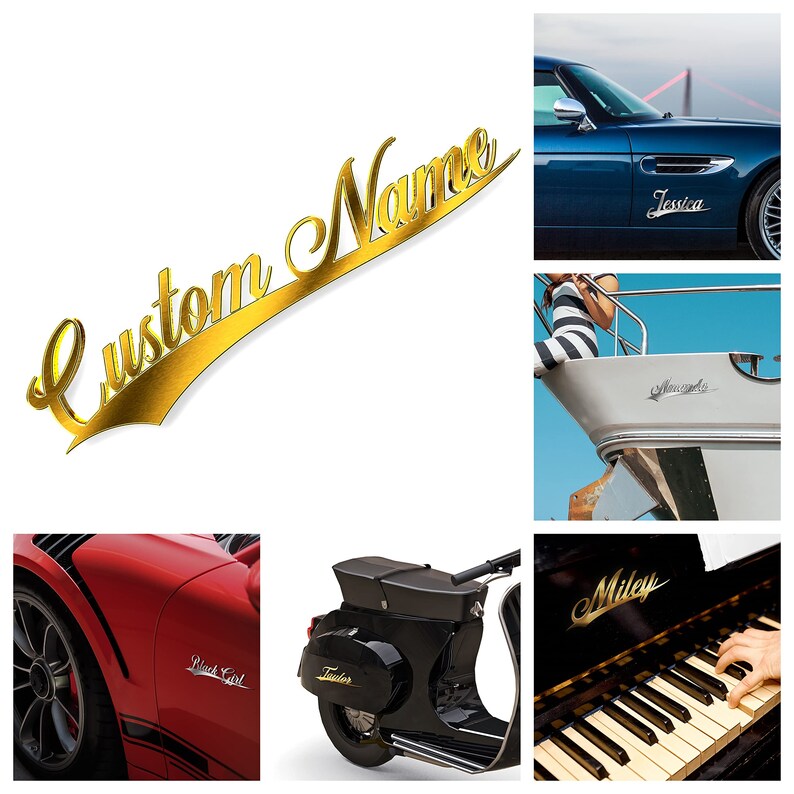 Personalized Retro Emblem Name Letter Vintage Initial Custom Car Metal ...