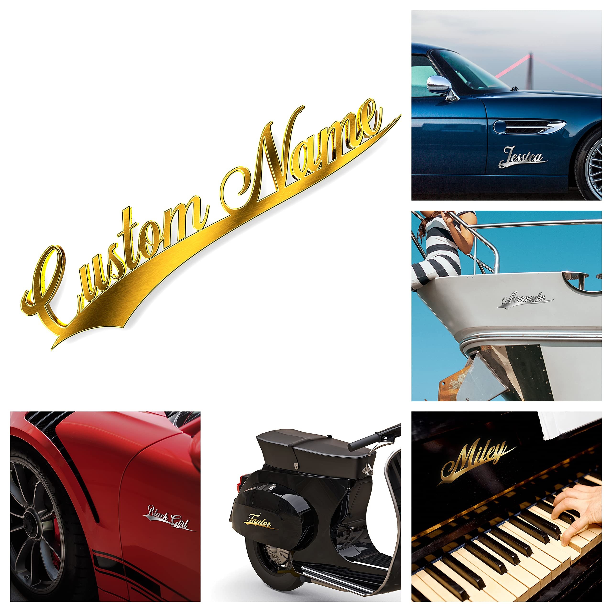 Personalized Retro Emblem Name Letter Vintage Initial Custom Car Metal ...