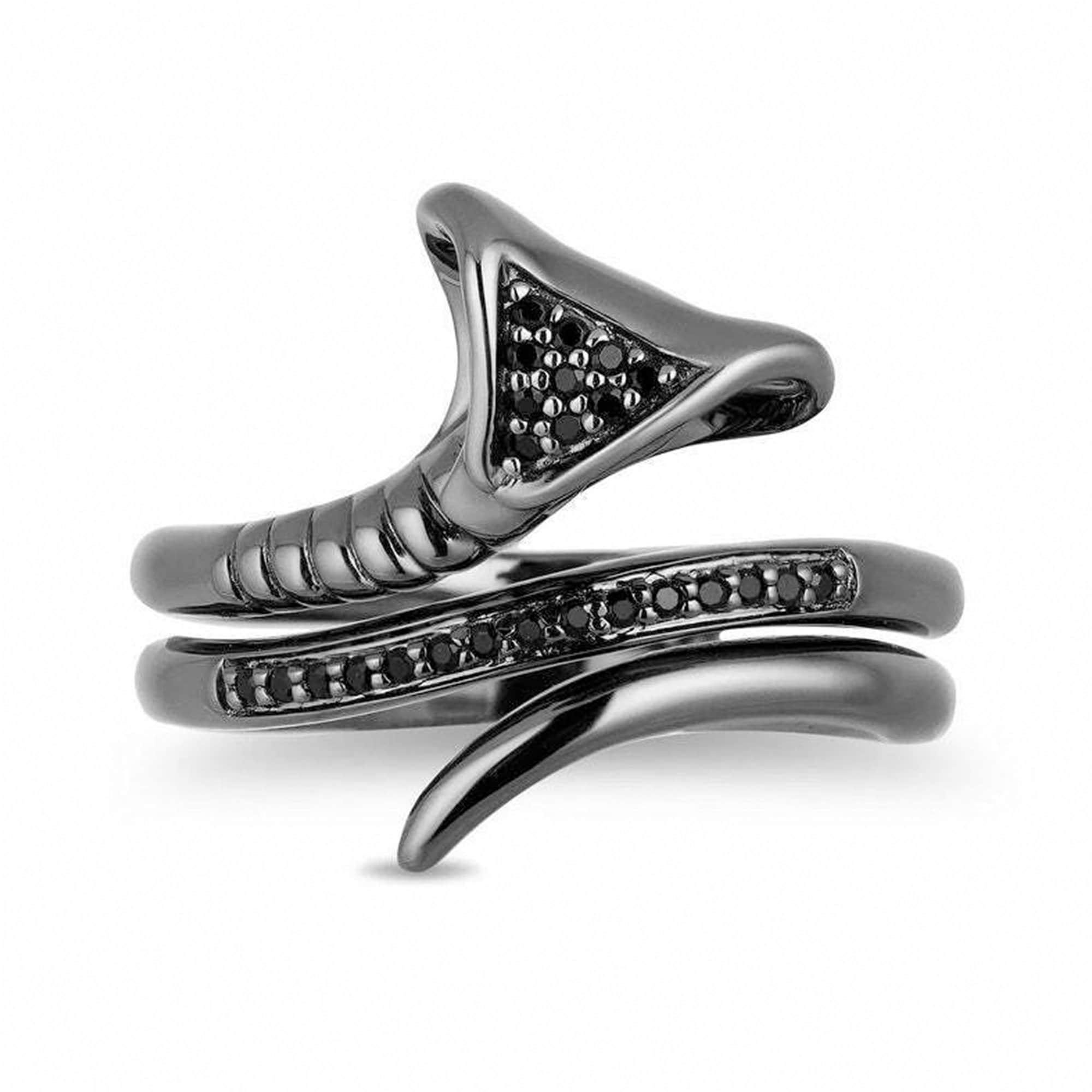 Enchanted Disney Villains Jafar Ring, 0.15 CT Diamond Snake Bypass Ring ...