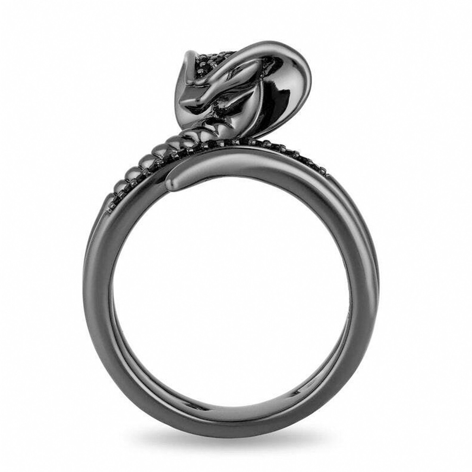 Enchanted Disney Villains Jafar Ring, 0.15 CT Diamond Snake Bypass Ring ...
