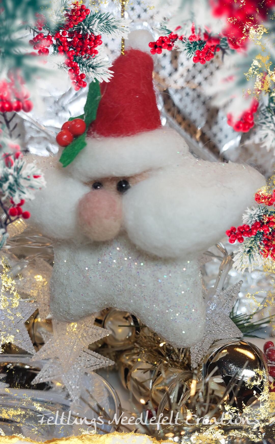 Needlefelted Santa Star - Etsy